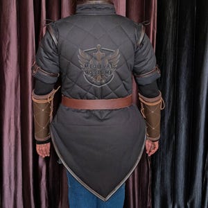 Medieval Padded Gambeson With Brown Leather Trim: Viking Costume for ...