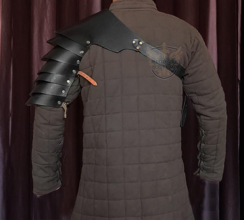 Gladiator Leather Shoulder Armor – Double LARP Pauldrons, Roman Costume ...