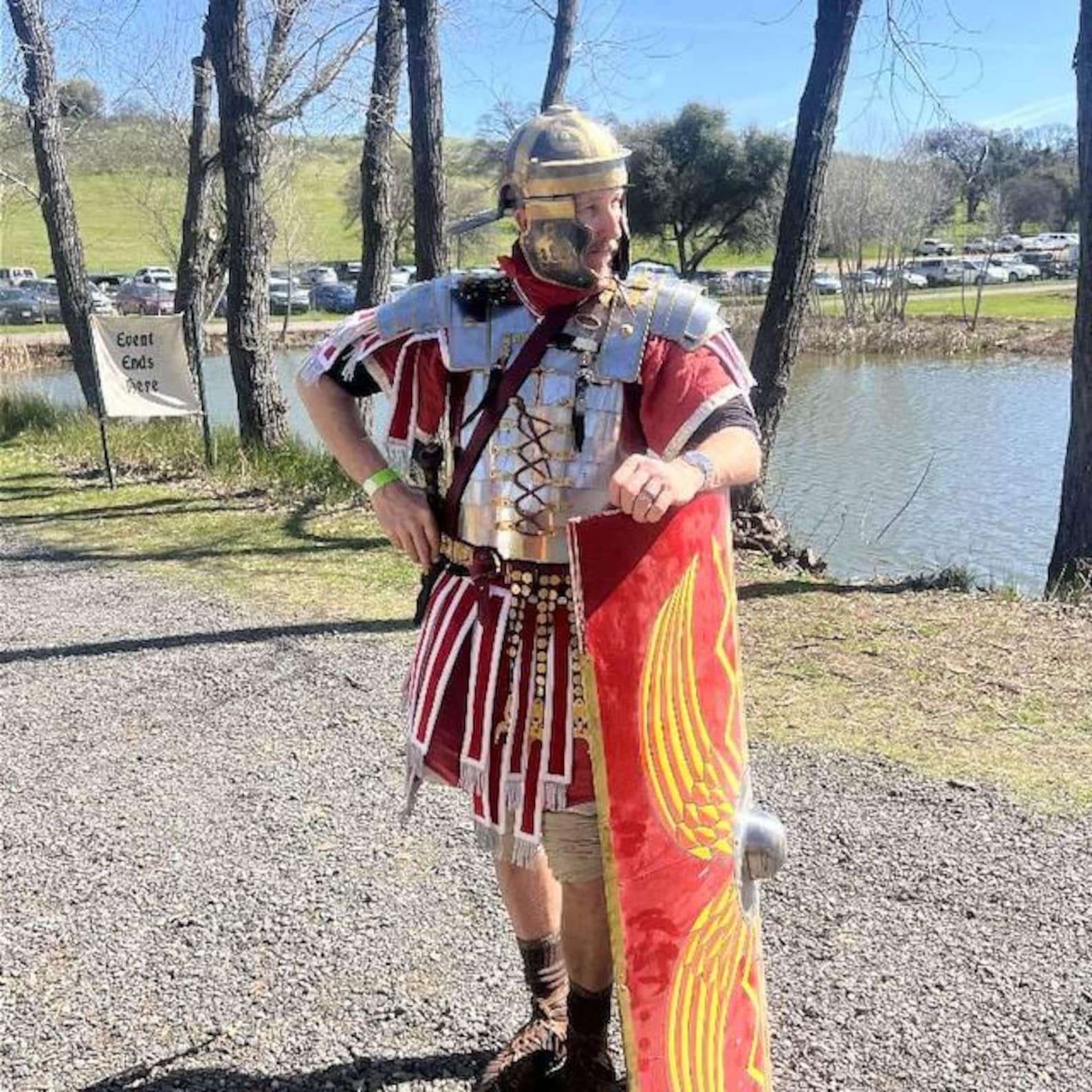 Roman Subarmalis Padded Armor Vest - Wine Red With White Trim, Roman ...