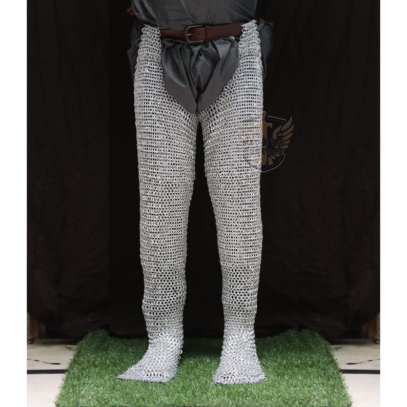 Aluminium Chainmail Chausses - 9mm Flat Ring Riveted MA-57 Medieval ...