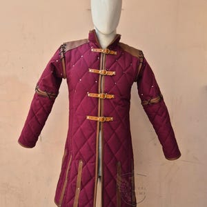 Medieval Padded Gambeson: Thick Cotton With Leather Trim for Long ...