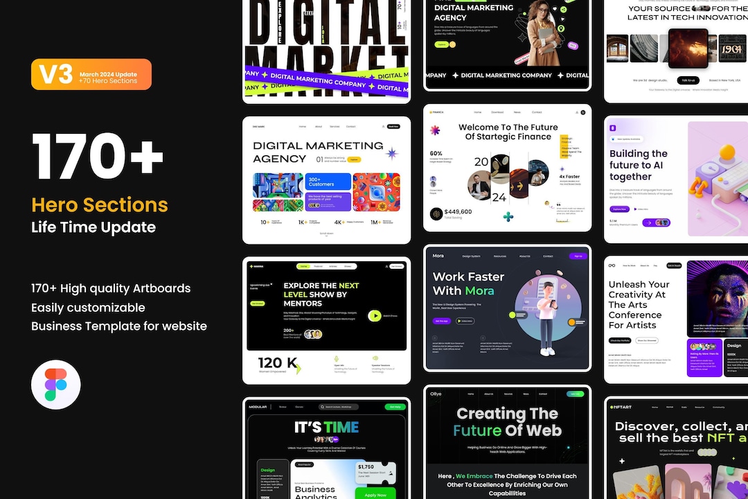 Hero Headers Figma Template - Etsy