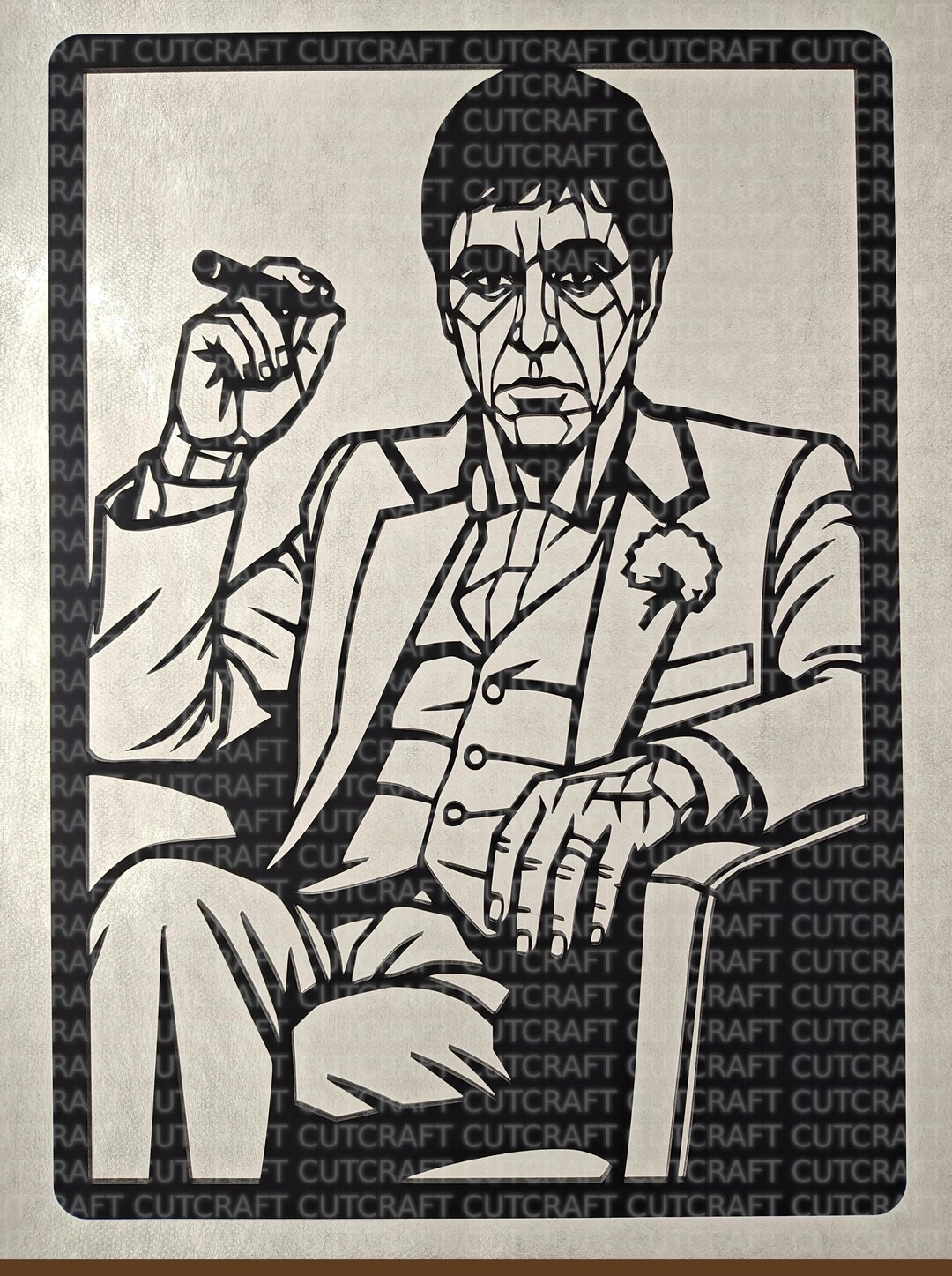 Scarface Wood Frame | Tony Montana Laser Cut | Cult Movie Geometric Art ...