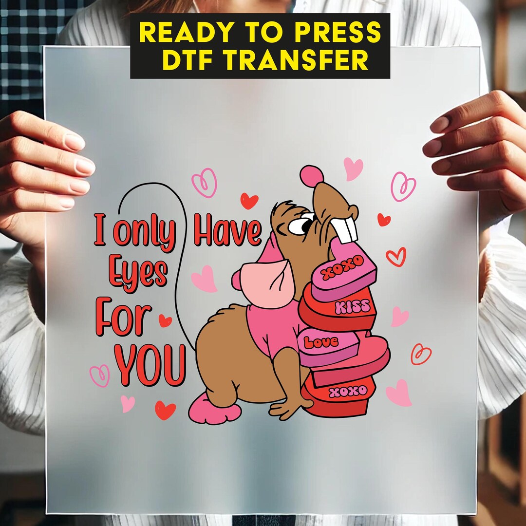 I Only Have Eyes for You DTF, Disney Gus Gus Mouse DTF Transfer ...