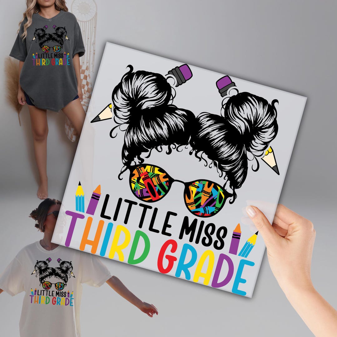 Little Miss Third Grade DTF, 3rd Grade DTF, End of School DTF Transfer ...