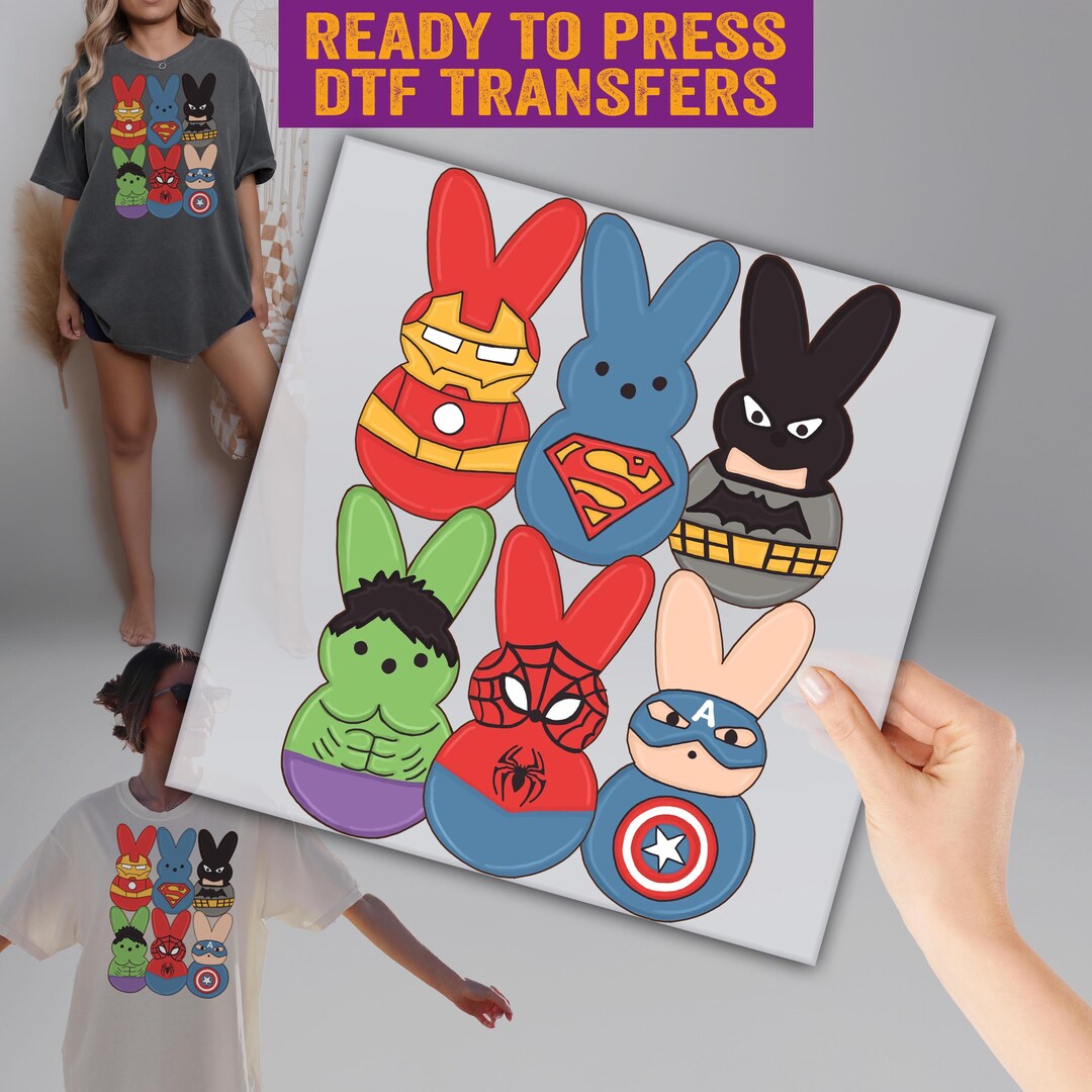 Superheroes Easter DTF, Easter Day Dtf, Grand Millennial Easter Ready ...