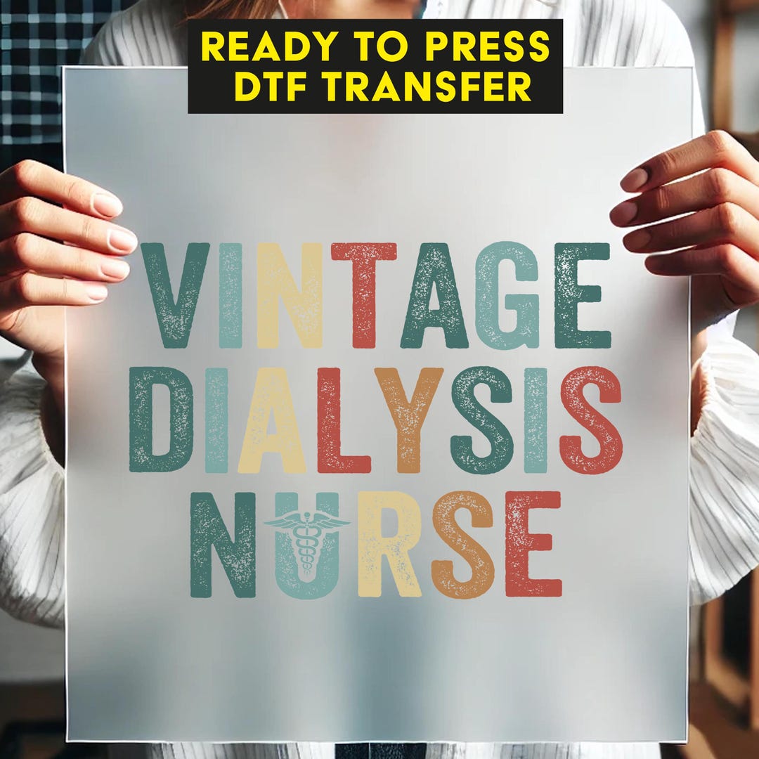 Vintage Dialysis Nurse DTF, Double Doodle Kidney Dialysis Nurse DTF ...