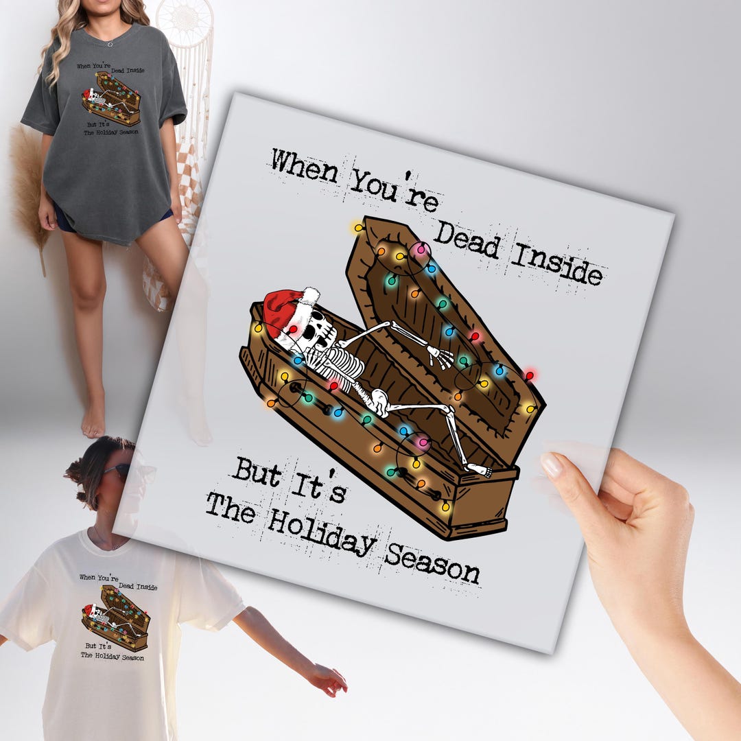 Holiday Skeleton DTF Transfer - Vibrant Colors, Easy Heat Press, Coffin ...