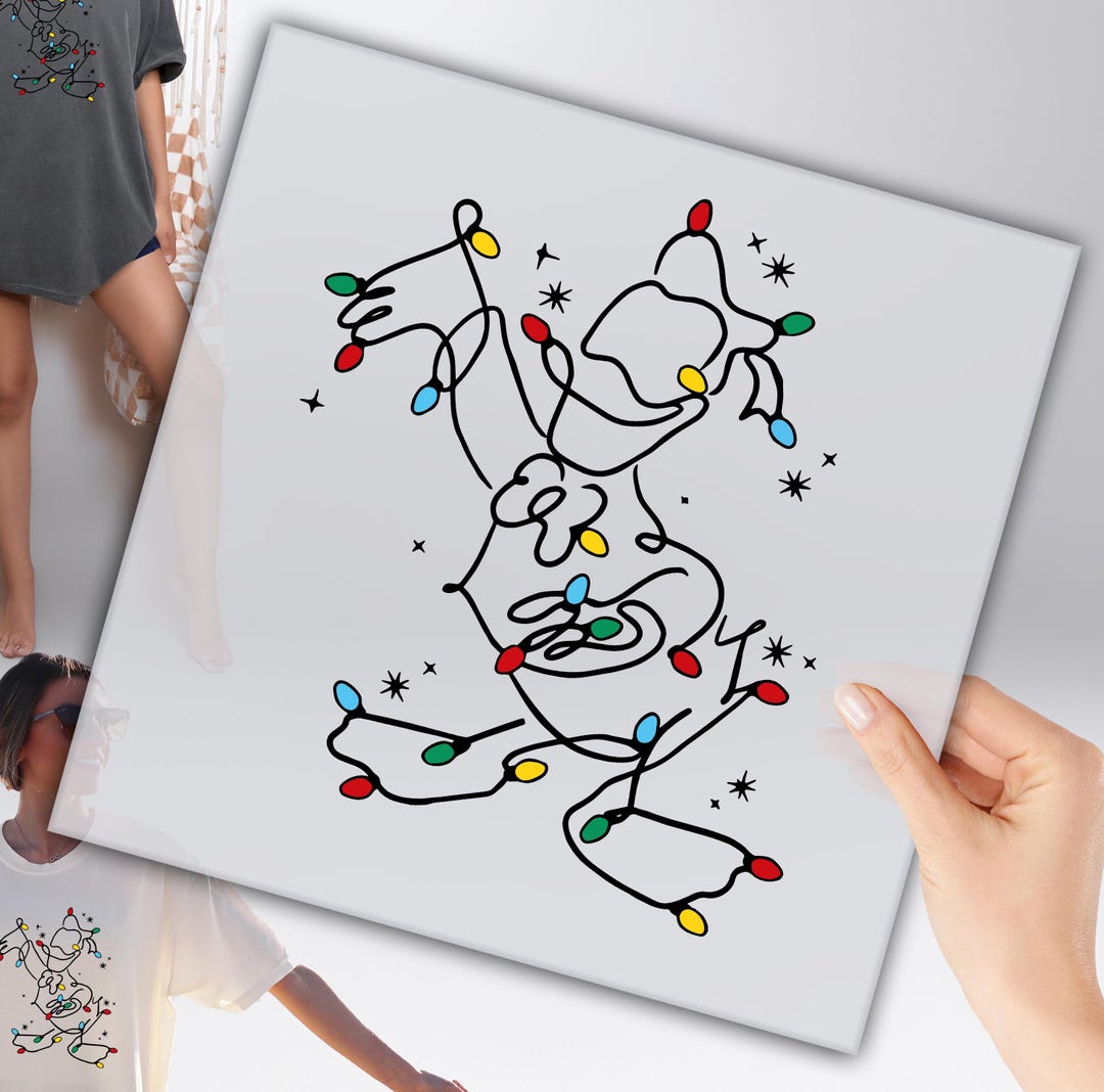 Donald Christmas Lights DTF, Donald Duck DTF, Disney Christmas Ready to ...