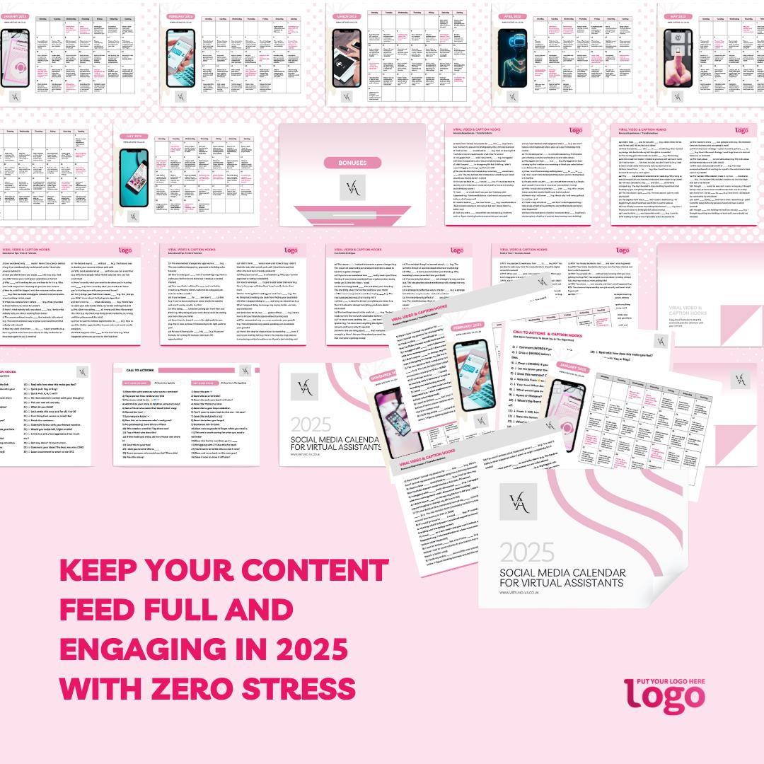 2025 Social Media Content Planner for Virtual Assistants, 365 Days of ...