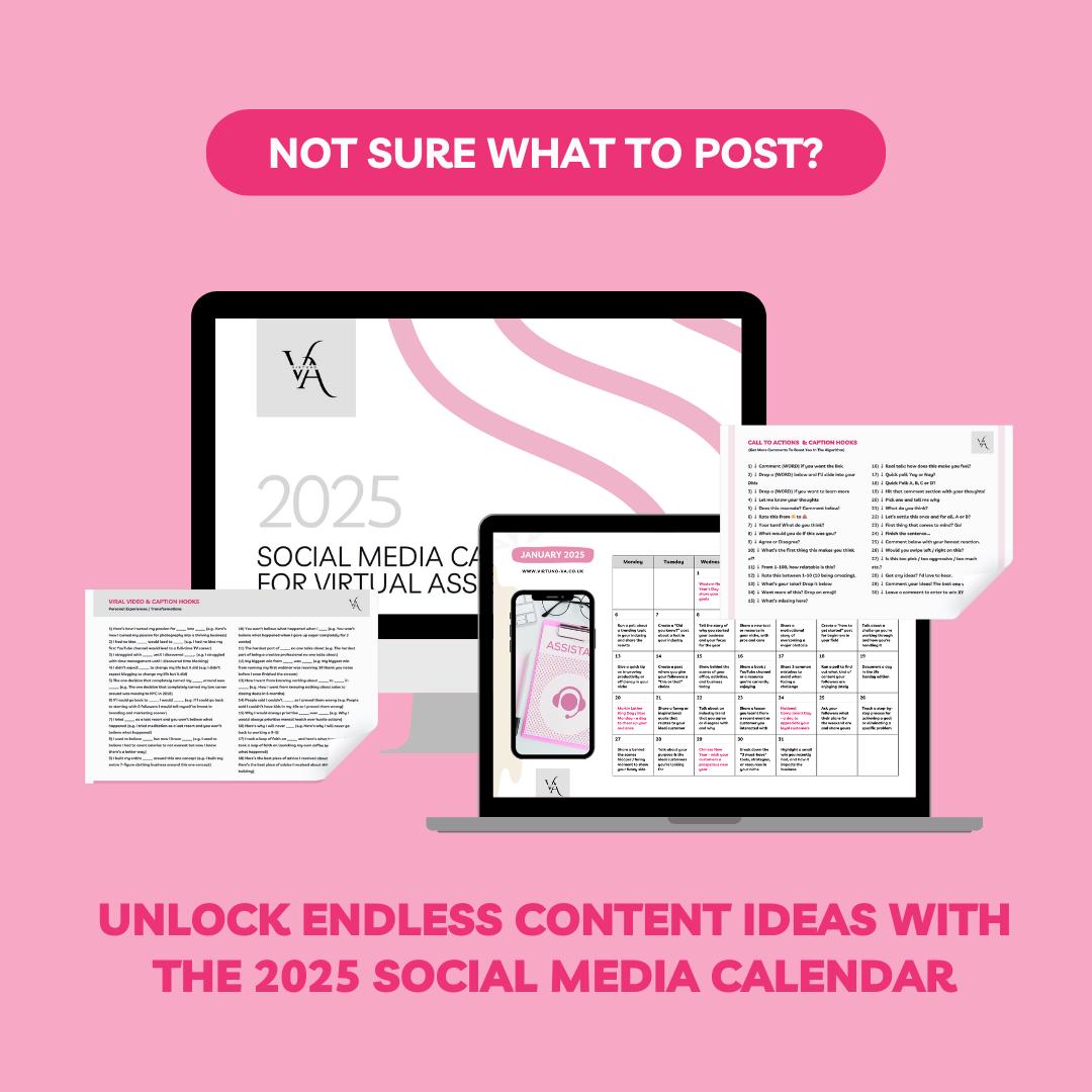 2025 Social Media Content Planner for Virtual Assistants, 365 Days of ...