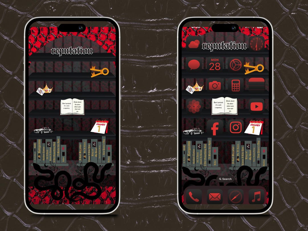 Reputation Bookcase iPhone Wallpaper - Etsy