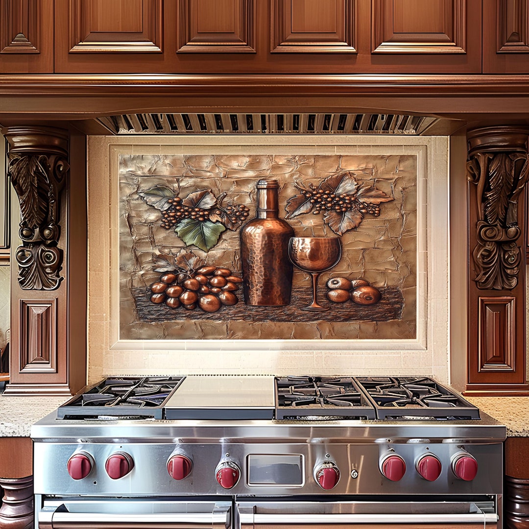 Wine Glass Tempered Glass Backsplash, Glass Backsplash for Kitchen, Heat Resistant Glass ...