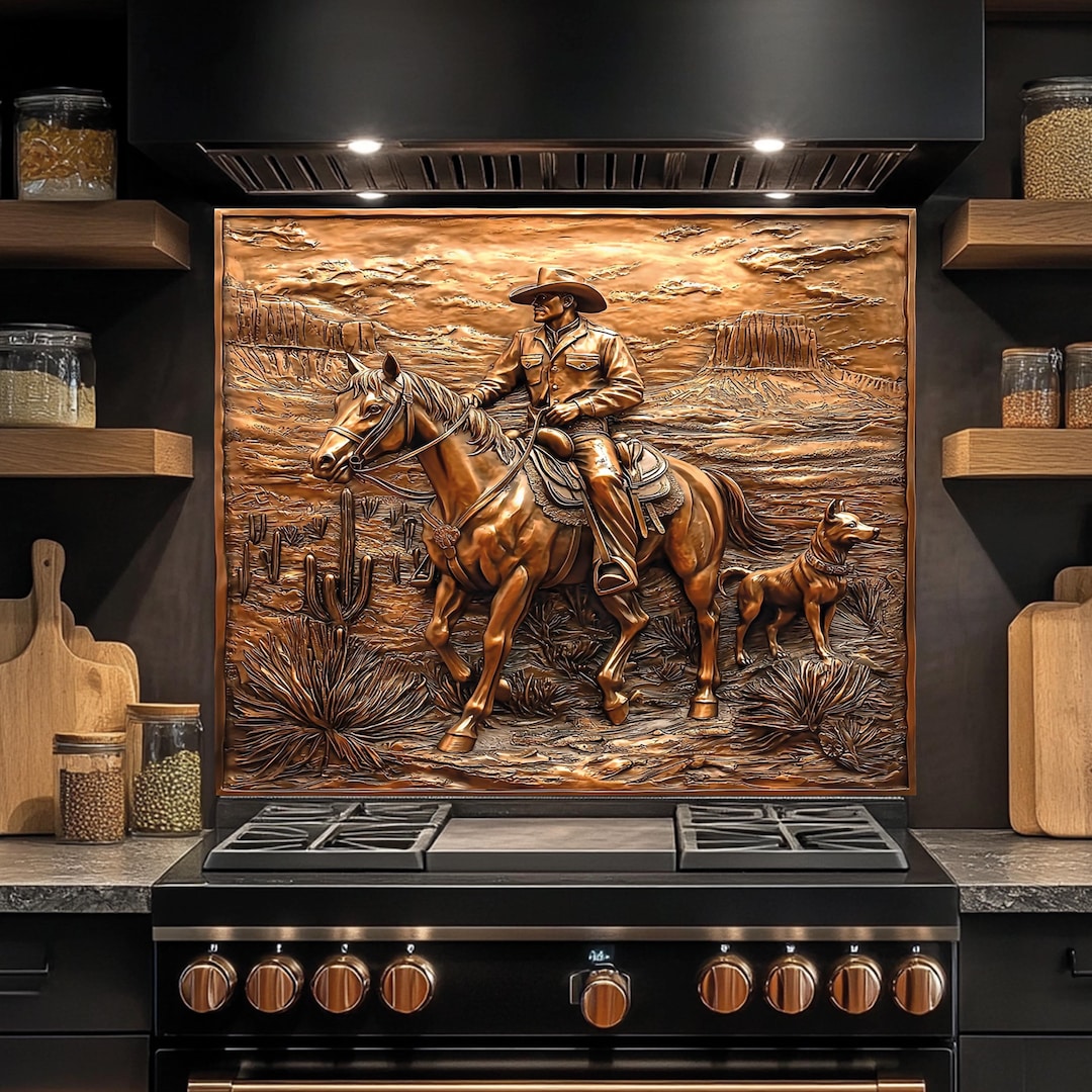 Tempered Glass Backsplash, Cowboy Kitchen Backsplash Behind Stove ...