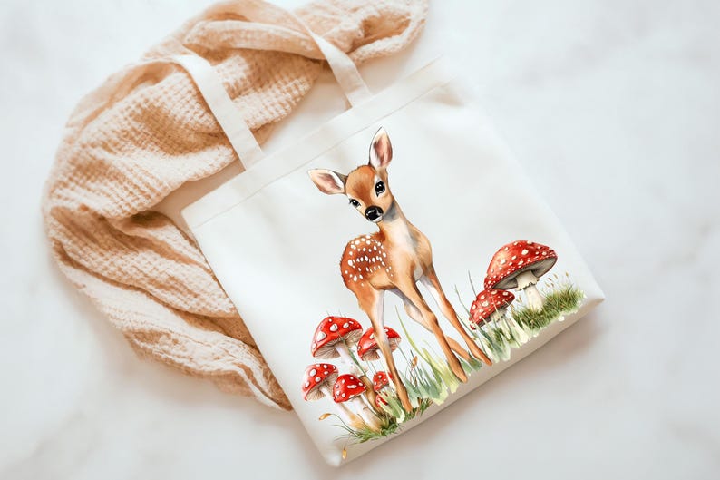 Woodland Animals Digital Clipart, Forest Creatures, Cute Baby Deer ...