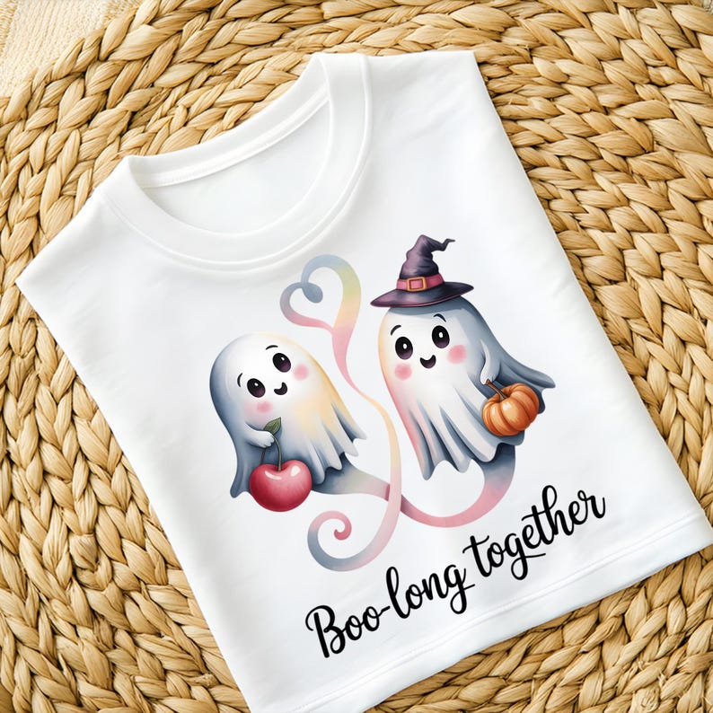 Cute Ghost Couple PNG, Boo-long Together Halloween Love Digital Art ...