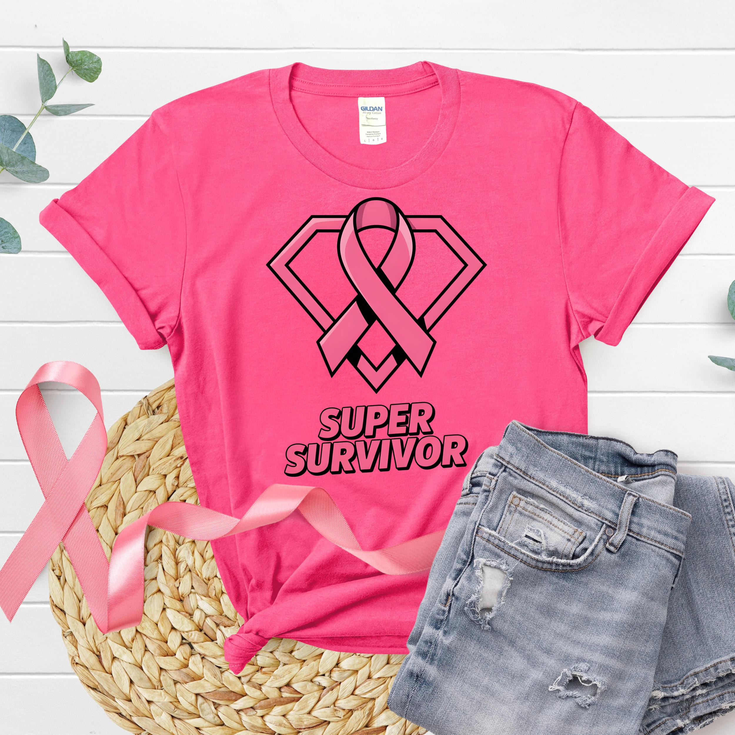 Super Survivor Pink Ribbon PNG | Breast Cancer Awareness Digital Design ...