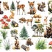 Woodland Animals Digital Clipart, Forest Creatures, Cute Baby Deer ...