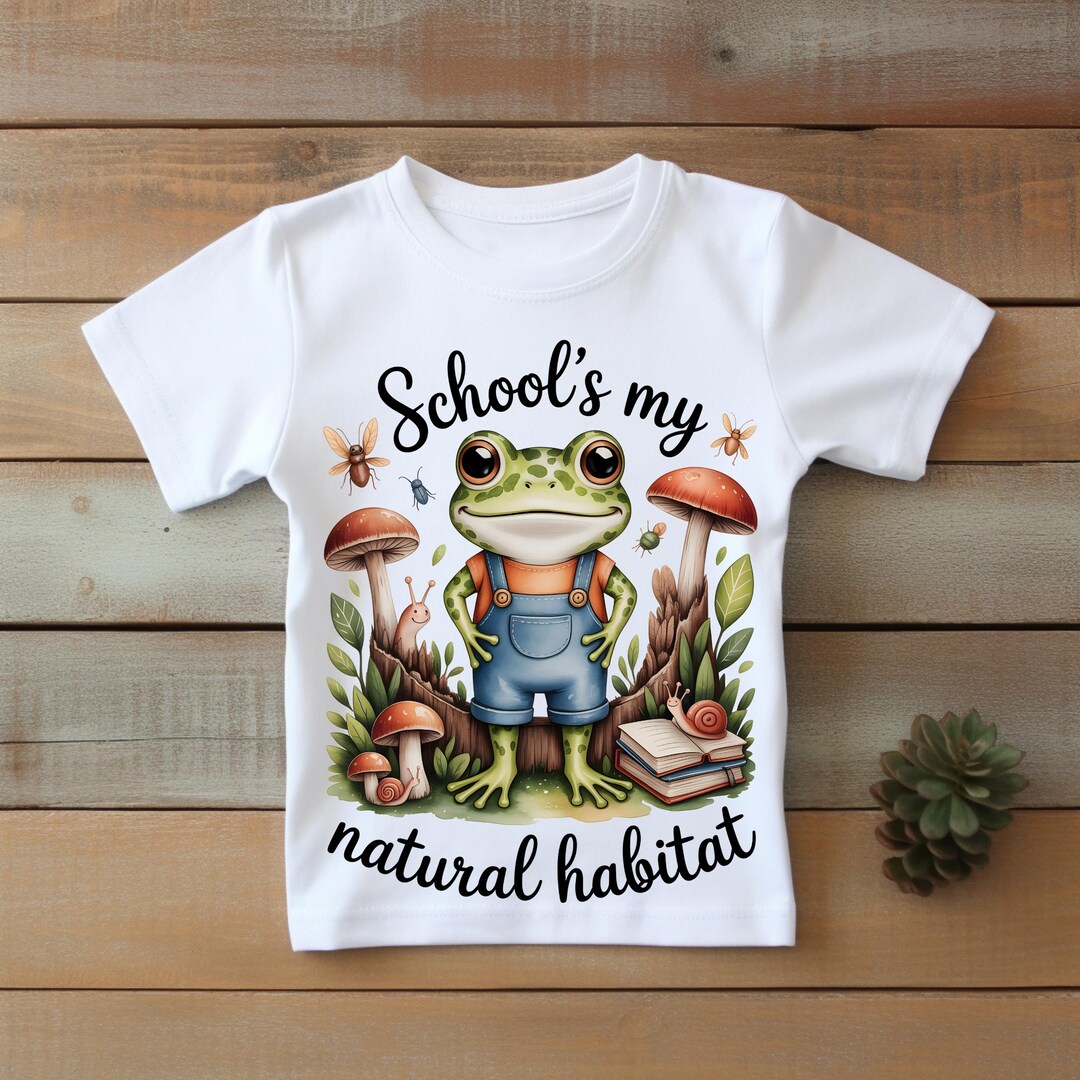 Cute Frog Student PNG, School's My Natural Habitat Digital Design, Back ...