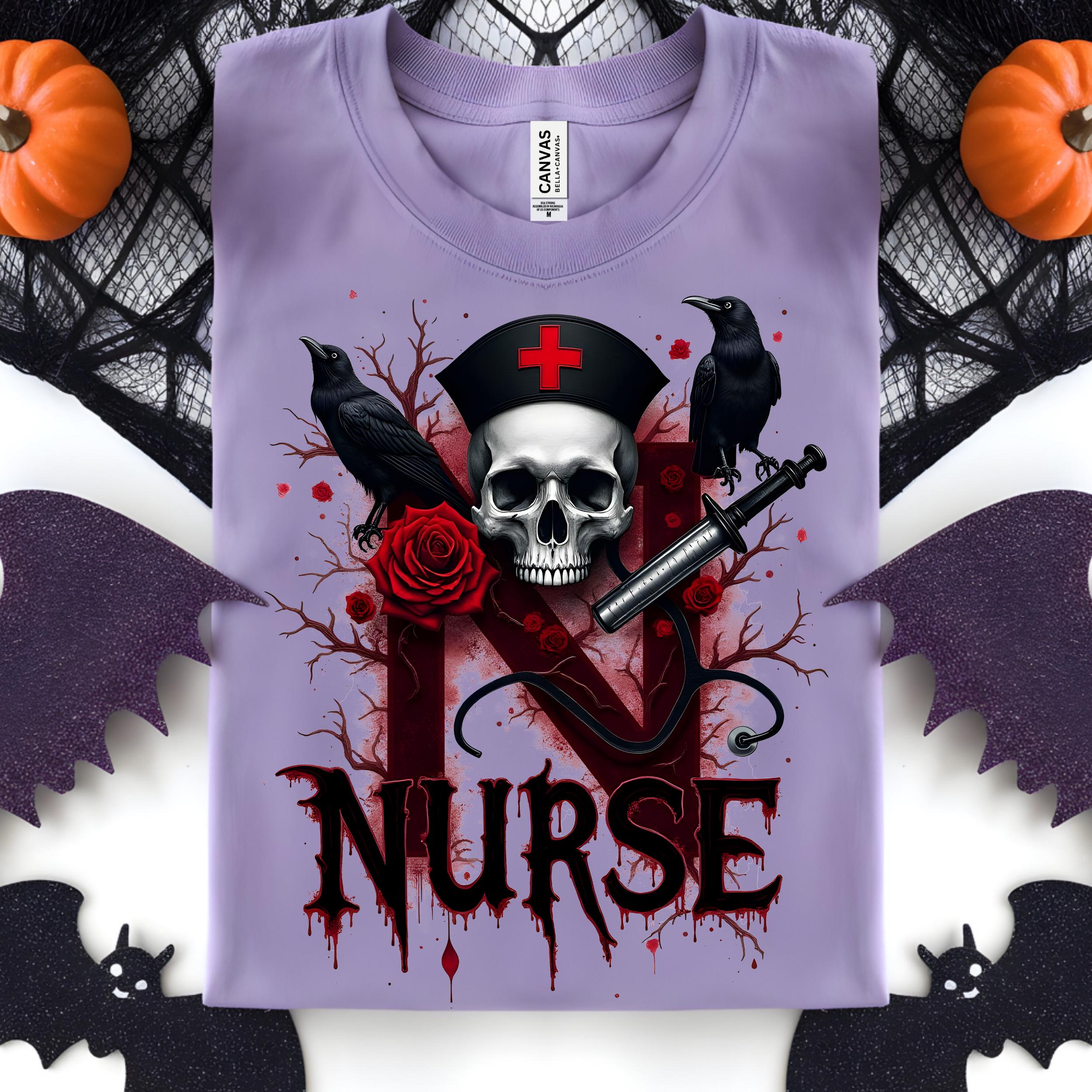 Gothic Nurse PNG Set of 3 Designs | Dark Skull RN Sublimation | Spooky ...