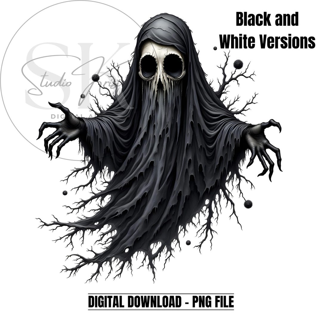 Horror Skeleton Ghost PNG Set of 2 - Dark & Light Version | Creepy ...