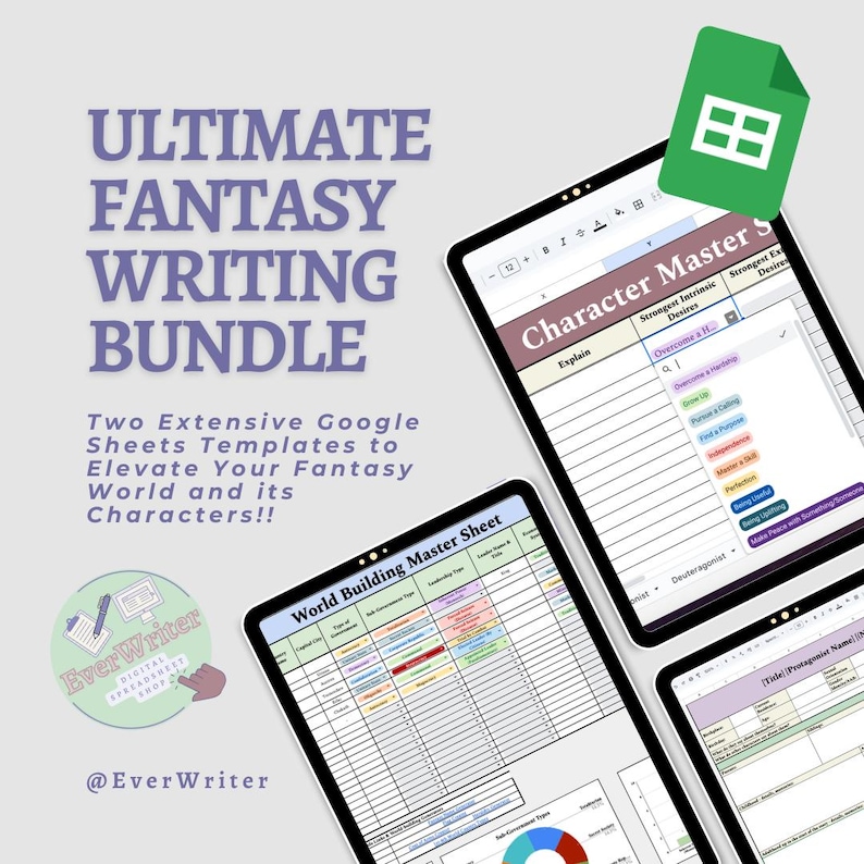 Ultimate Fantasy Writing Bundle for Use in Google Sheets - Etsy