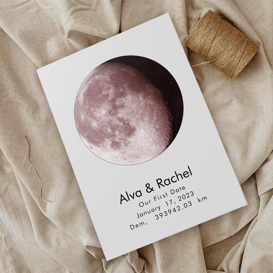 Custom Moon Map, Moon Map, Wedding Gift, Valentine's Day Gift, First ...