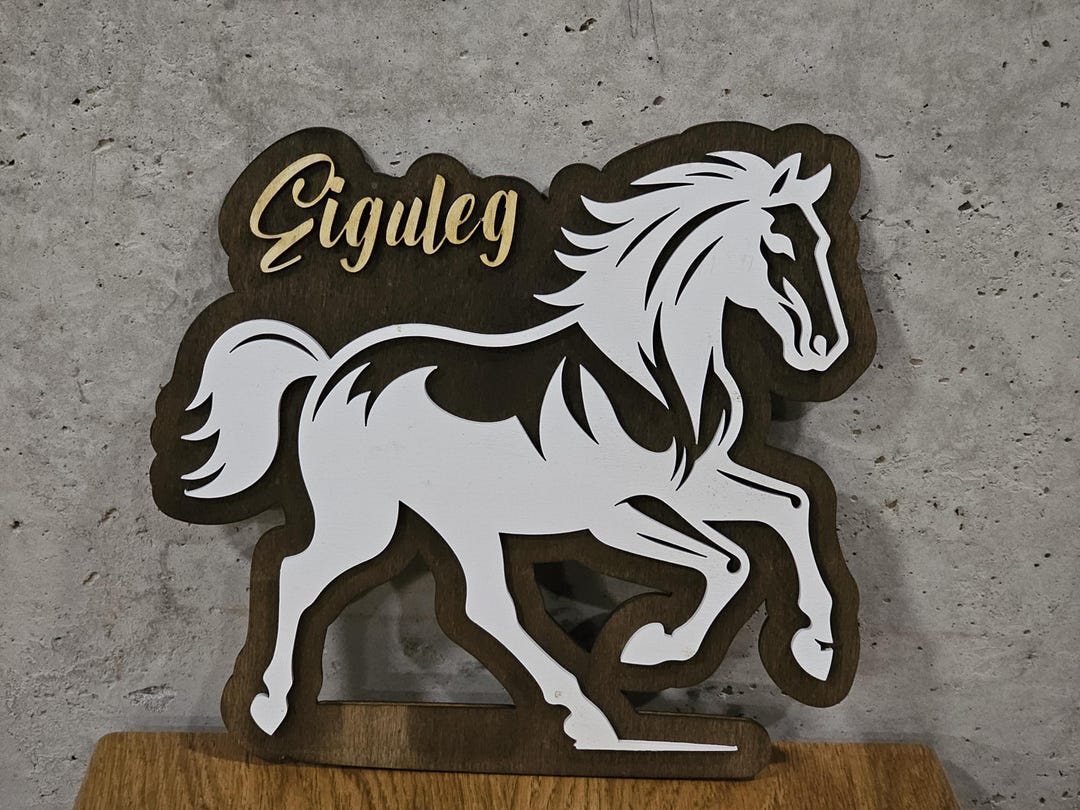 Personalized Horse Stable Sign, Custom Name Plate, 3D Wood Effect ...