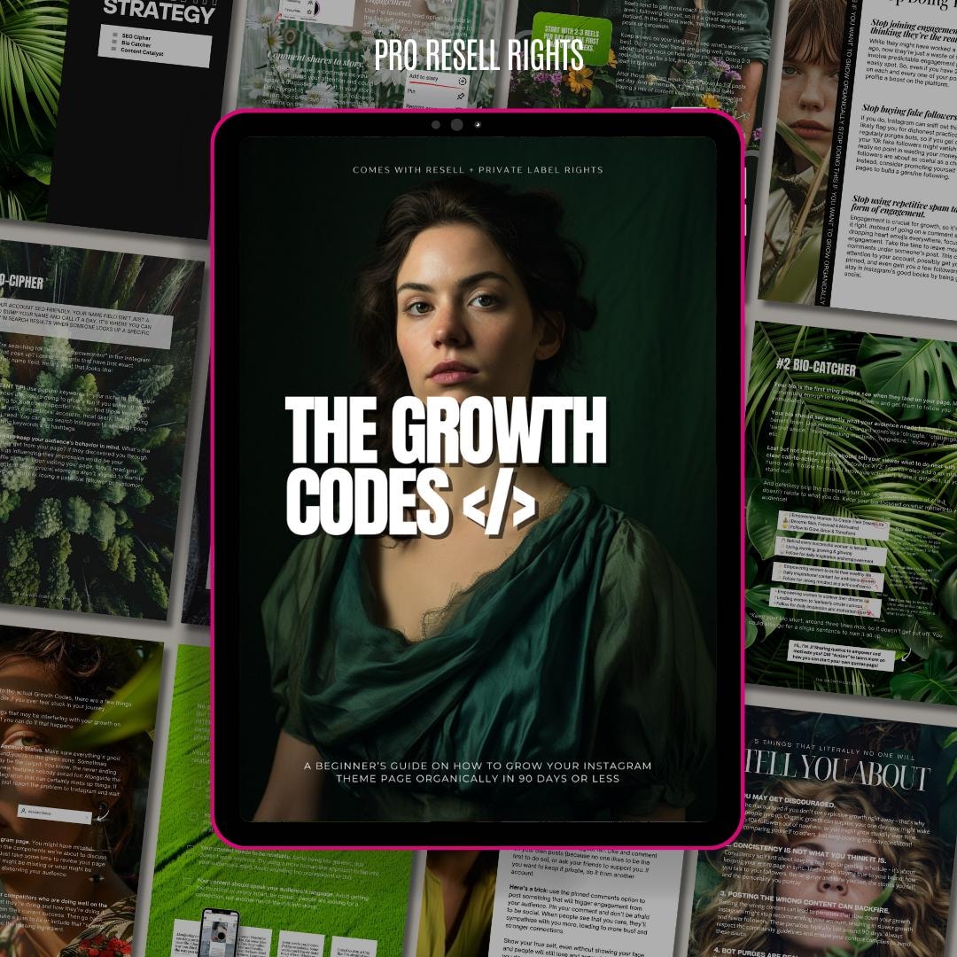 The Growth Codes | How to Grow Your Instagram Theme Page Organically in 90 Days | Master Resell ...