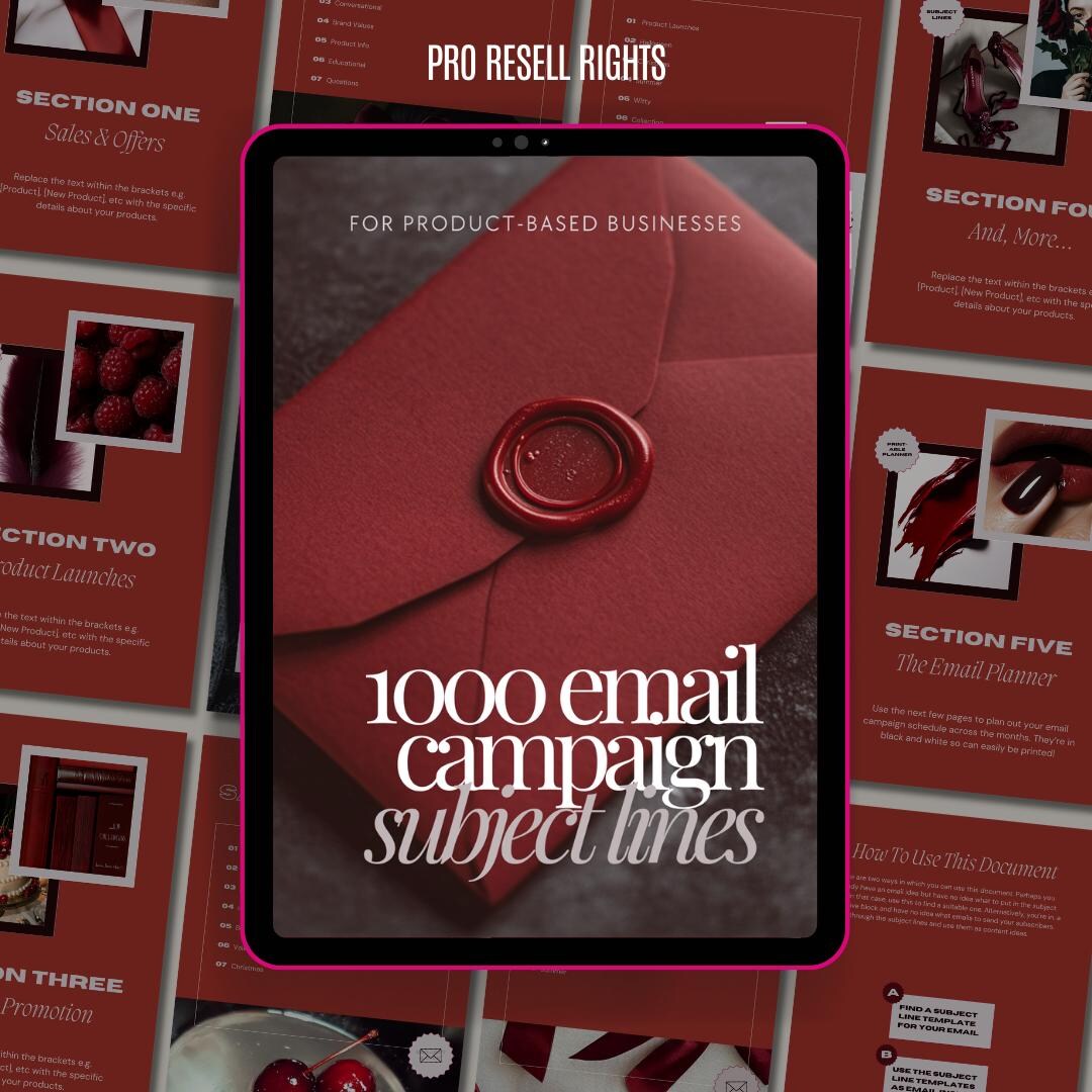1000 Email Campaign Subject Lines Ebook: Master Resell Rights - Etsy