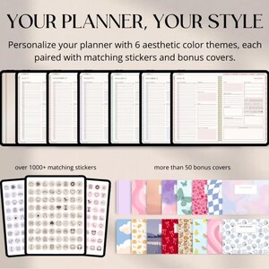 Undated Digital Planner: Goodnotes iPad & Android, 1000+ Stickers ...