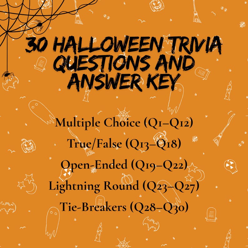 Halloween Trivia Game, Printable Halloween Trivia Questions Adults ...