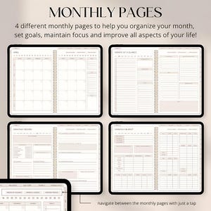 Undated Digital Planner: Goodnotes iPad & Android, 1000+ Stickers ...