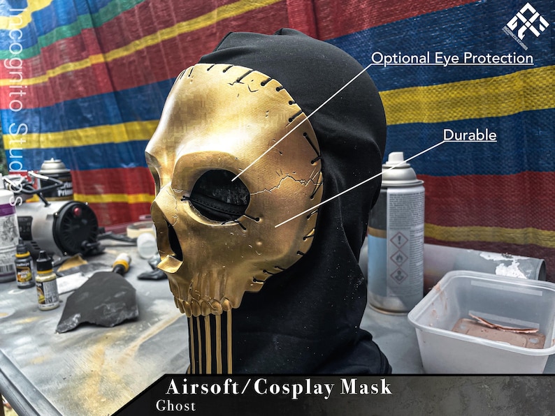 Gold Ghost Mask | Simon Riley Call of Duty Warzone Cosplay | Wearable ...