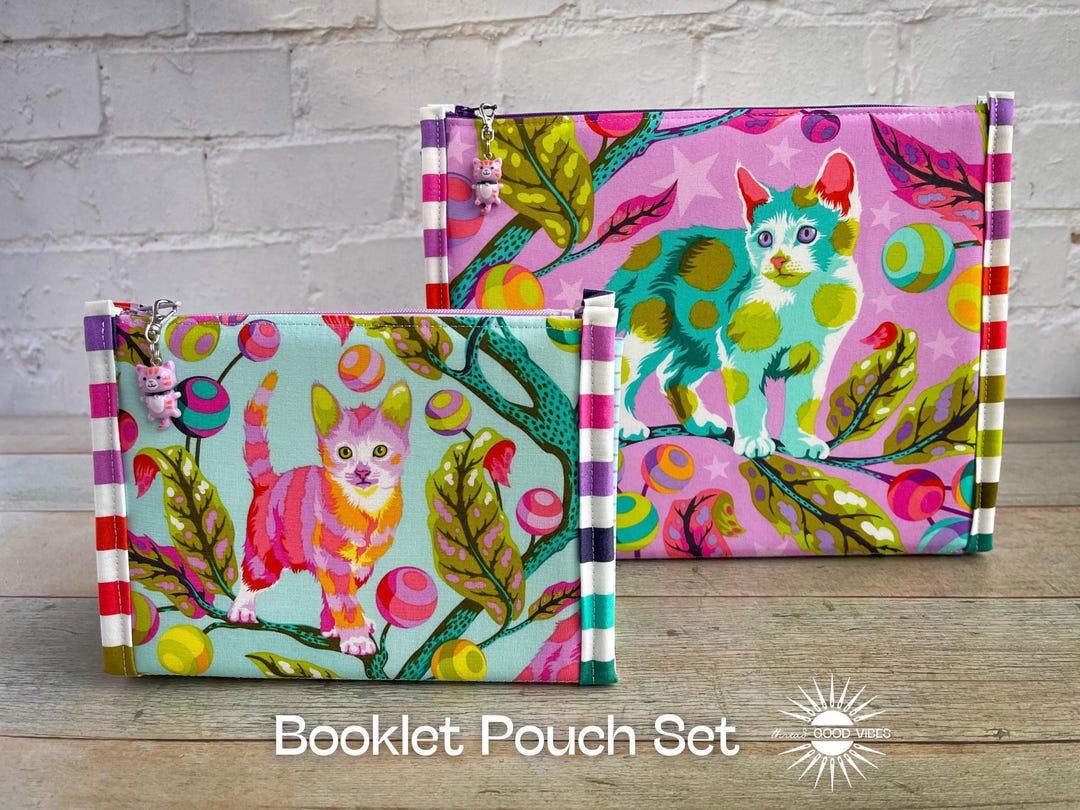 Tula Pink Tabby Road Booklet Pouch Perfect Pair - Made to Order - Large ...