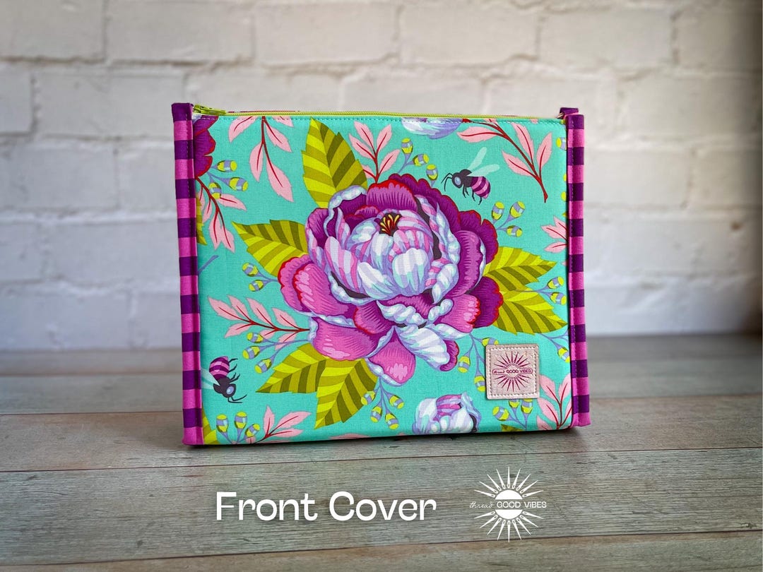 Tula Pink Kabloom Large Booklet Pouch - Ready to Ship - Clear Vinyl ...
