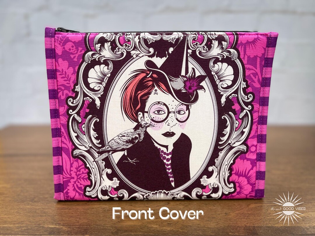 Tula Pink Nightshade Large Booklet Pouch Vinyl Project Bag Quilting EPP ...