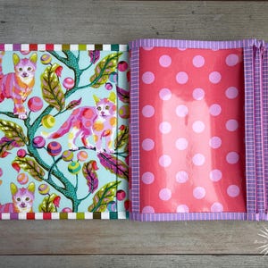 Tula Pink Tabby Road Large Booklet Pouch - Ready to Ship - Clear Vinyl ...