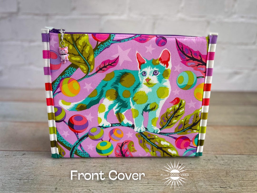 Tula Pink Tabby Road Large Booklet Pouch Handmade Project Bag Sewing ...