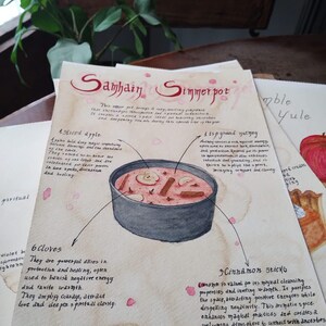 Samhain Simmer Pot Watercolor - Witchy Autumn Decor, Pagan Harvest ...