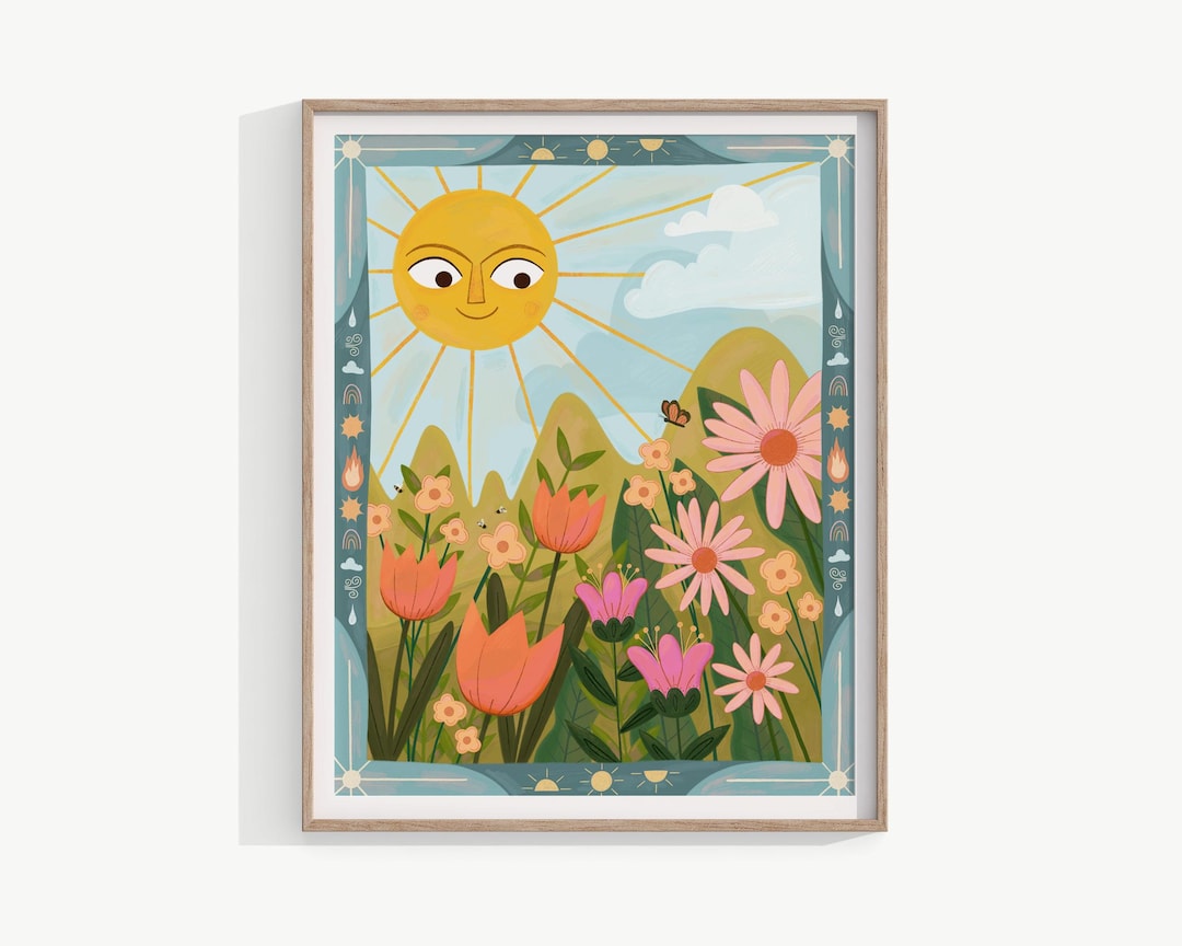 Sun Art Poster Sun Art Print Kids Wall Art Kids Art Prints Poster for ...