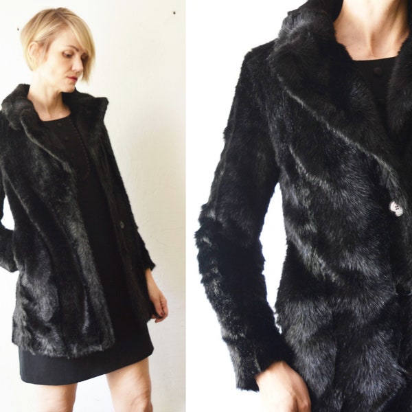 Black Fur Coat - Etsy