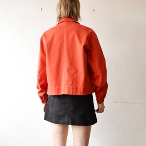 Swedish Vintage Orange Red Sturdy Cotton Cropped Working Utility Jacket ...