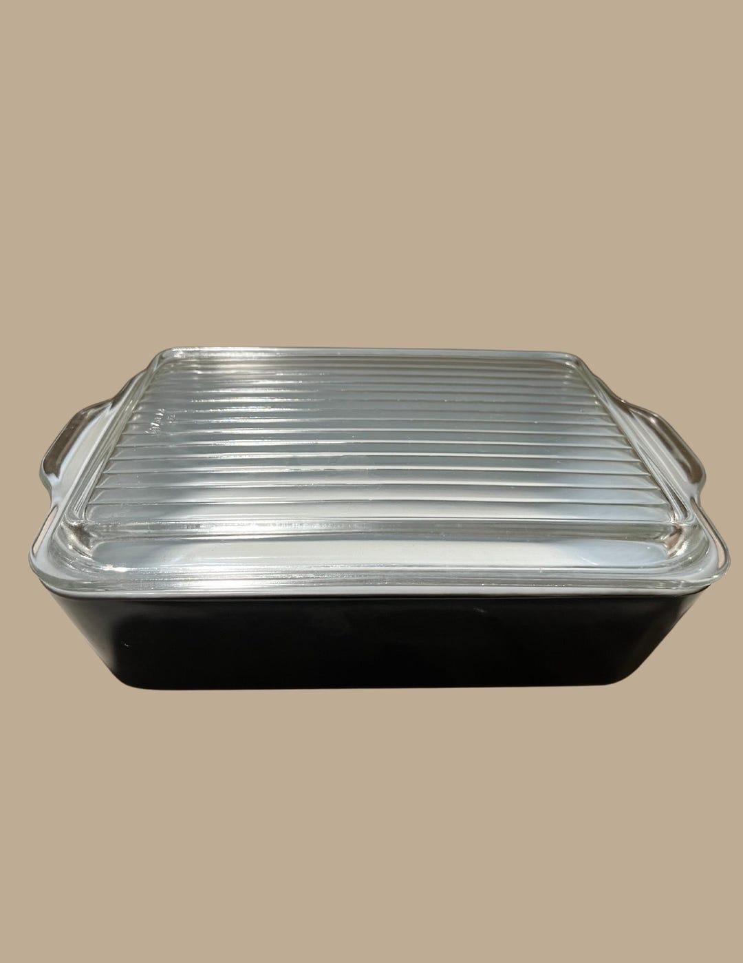 Rare Vintage PYREX 503 Rodney Kent Matte Black Refrigerator Dish and ...