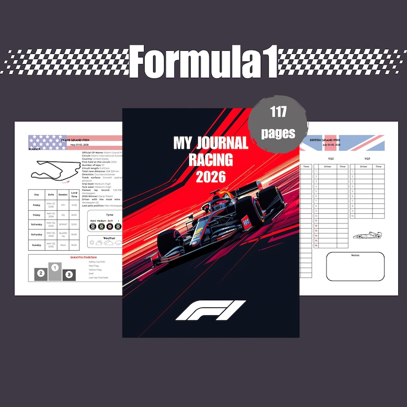 F1 2026 Racing Journal| Formula Racing Season Tracker |grand Prix Log ...