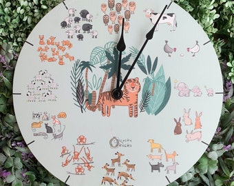 Zoo Animal Clock - Etsy