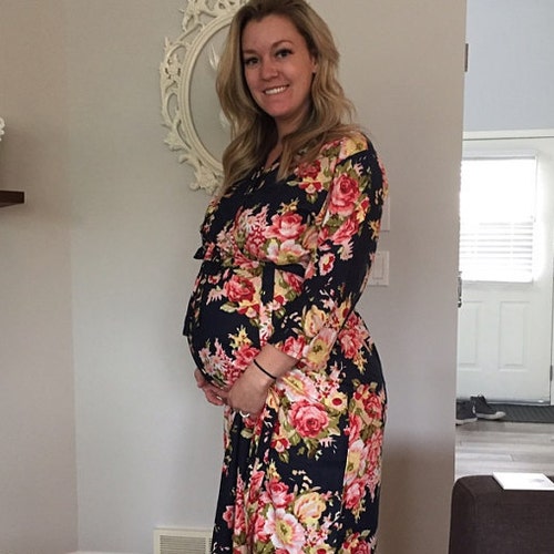 Black Floral Posy Maternity Hospital Gown Delivery Robe | Etsy