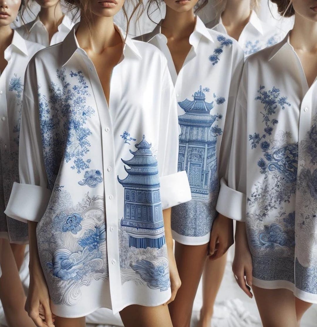 Mystic Pagoda Shirts - Chinoiserie Shirts | Oriental Porcelain Inspired ...