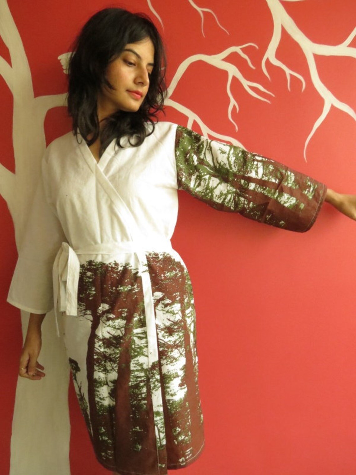 The Tree of Life White Crossover Knee Length Robe..getting - Etsy UK
