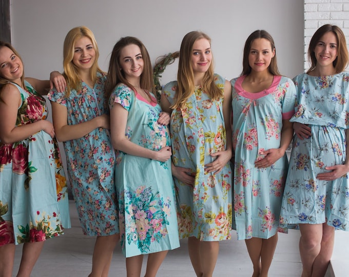 Light Blue Birthing Gowns Labor Gowns Delivery Gowns - Etsy